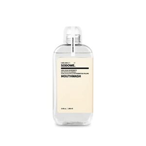 sodowe. vegan oil-pulling mouthwash, 9.46 fl oz, colorless and odorless, non-alcohol oral rinse