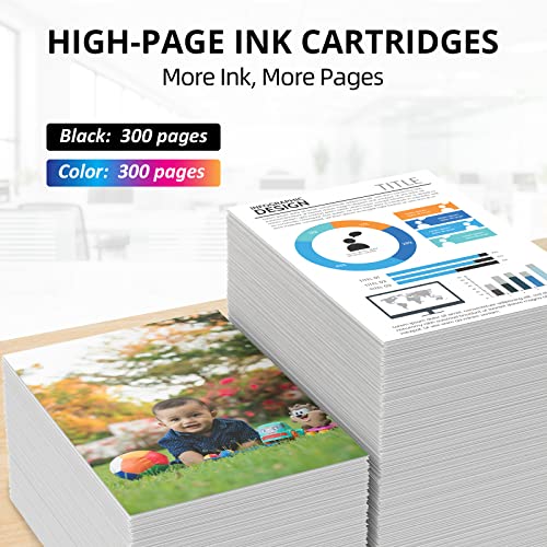 65XL Ink High Yield 65 Ink Cartridges Compatible with HP Envy 5055 5052 5058 DeskJet 2655 3720 3722 3723 3752 3758 2652 2624 HP Deskjet 3755 Ink Cartridges Black and Color