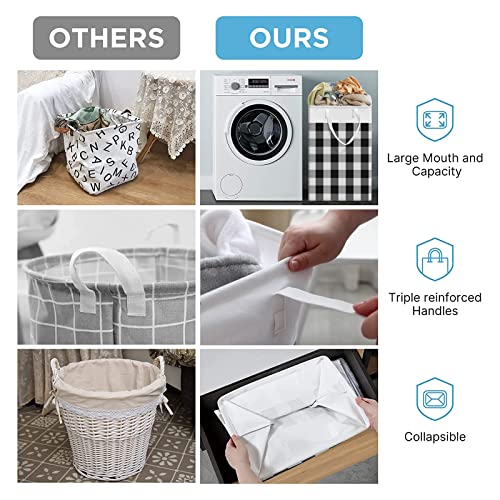 GALMAXS7 Large Laundry Hamper Collapsible Laundry Basket Clothes Hampers For Laundry Tall Laundry Basket 2 Pack Foldable Laundry Basket Laundry Baskets With Portable Handles For Toys Dorm Travel, 75L