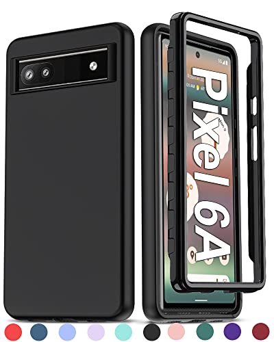 LeYi for Google Pixel 6A Case: Pixel 6A Phone Case for Men Women, Full-Body Shockproof Soft Silicone Protective Phone Case for Pixel 6A, Black