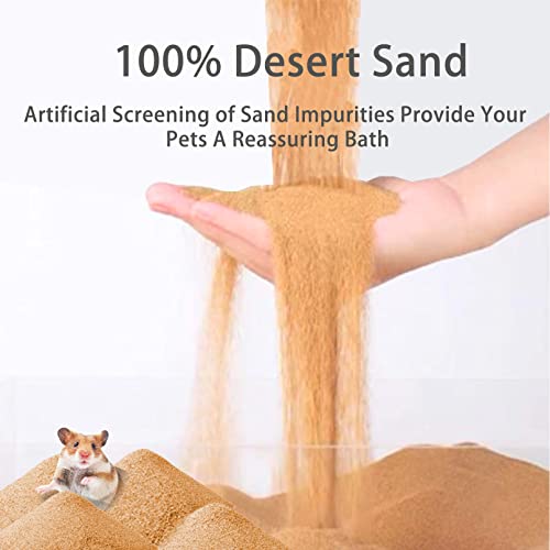 Tfwadmx Hamster Desert Bath Sand 5.5LB Small Animals Dust Free Bathing Sand Gerbil Cleansing Potty Litter Sand for Chinchilla Rat (Fine Sand)