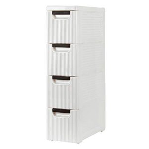 kcelarec dresser storage drawer units narrow rolling storage cabinet plastic 4-drawer storage cart on wheels,standing shelf units for bathroom bedroom office kitchen living room