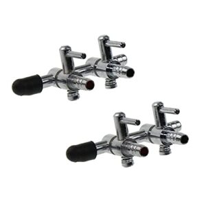 zzhxsm 2pcs air splitter flow control valve fish tank oxygen pump accessories stainless steel 2-way fish tank air flow control lever valve distributor splitter