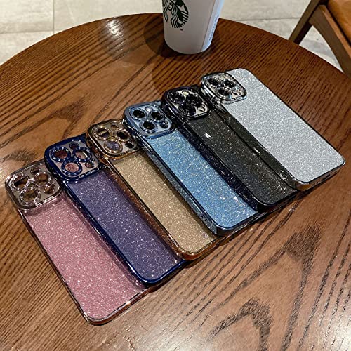 Fycyko Compatible for iPhone 11 Case Glitter Luxury Cute Flexible Plating Cover Camera Protection Shockproof Phone Case for Women Girl Men Design for iPhone 11 Pink 6.1''