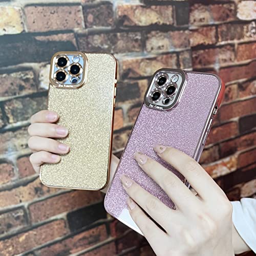 Fycyko Compatible for iPhone 11 Case Glitter Luxury Cute Flexible Plating Cover Camera Protection Shockproof Phone Case for Women Girl Men Design for iPhone 11 Pink 6.1''