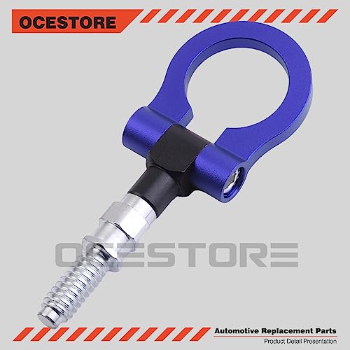 OCESTORE Track Racing Style Tow Hook Towing Eye CNC Aluminum Screw On Front Rear Bumper Replacement for 3 Series E36 E46 E90 E91 E92 E93 318 320 323 325 328 330 335 M3 1992 to 2012 (Blue)