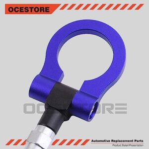 OCESTORE Track Racing Style Tow Hook Towing Eye CNC Aluminum Screw On Front Rear Bumper Replacement for 3 Series E36 E46 E90 E91 E92 E93 318 320 323 325 328 330 335 M3 1992 to 2012 (Blue)