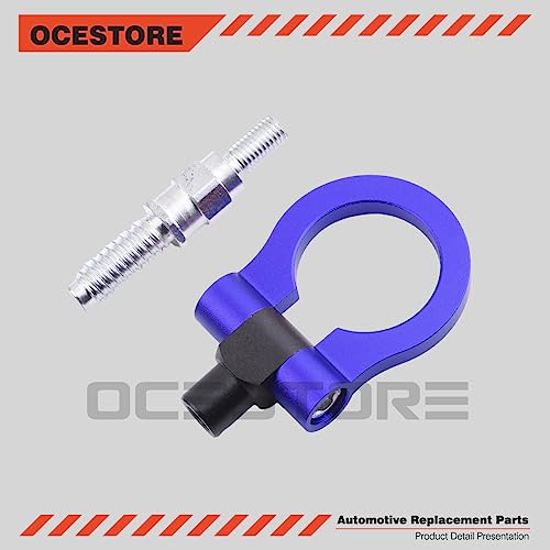 OCESTORE Track Racing Style Tow Hook Towing Eye CNC Aluminum Screw On Front Rear Bumper Replacement for 3 Series E36 E46 E90 E91 E92 E93 318 320 323 325 328 330 335 M3 1992 to 2012 (Blue)