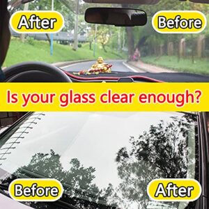 Car Glass Oil Film Cleaner - Glass Film Removal Cream with Sponge - Glass Oil Film Removing Paste - Car Windshield Oil Film Cleaner - Glass Stripper Water Spot Remover - Glass Oil Film Remover (2PCS)