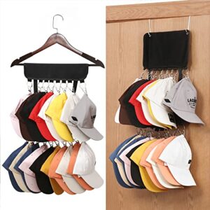 hat racks for baseball caps, hat organizer storage clips hat holder mens hat hanger for closet hat rack, ball cap organizer, cap hanger racks for hanger, over door hat rack,wall, closet(1 pack, black)