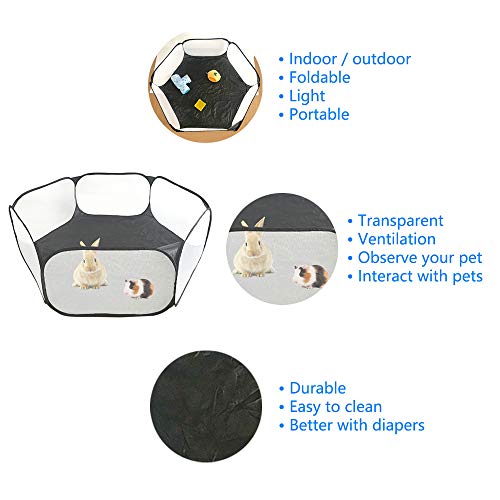 2 Packs of Square Plush Guinea Pig Bed and 1 Small Animals Playpen, Cozy Hamsters Sugar Glider Hedgehog Sleep Bed, Rabbit Cage Accessories Mat