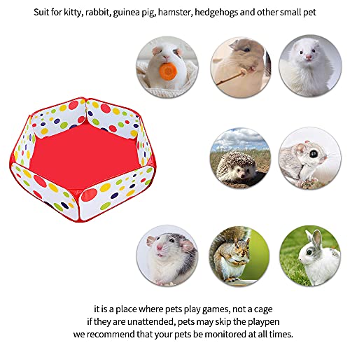 2 Packs of Square Plush Guinea Pig Bed and 1 Small Animals Playpen (Size M), Cozy Hamsters Sugar Glider Hedgehog Sleep Bed, Rabbit Cage Accessories Mat