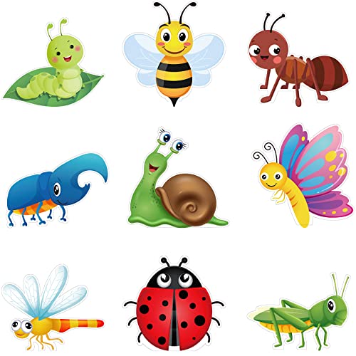 Pajean 45 Pcs Bugs Bulletin Board Cutouts Insect Bug Mini Accents Card Theme Summer Classroom Decoration Butterfly Bee for Early Childhood Teacher Student School Party Supplies