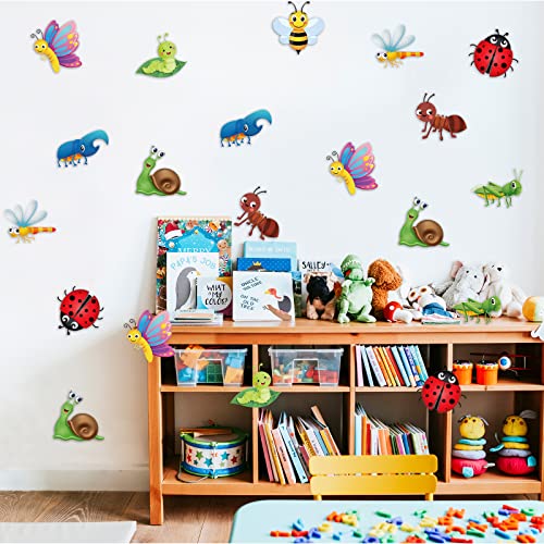 Pajean 45 Pcs Bugs Bulletin Board Cutouts Insect Bug Mini Accents Card Theme Summer Classroom Decoration Butterfly Bee for Early Childhood Teacher Student School Party Supplies