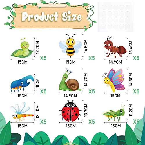 Pajean 45 Pcs Bugs Bulletin Board Cutouts Insect Bug Mini Accents Card Theme Summer Classroom Decoration Butterfly Bee for Early Childhood Teacher Student School Party Supplies