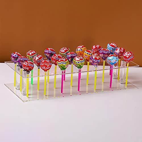 LIOUCBD 2 Packs Cake Pop Holder, Clear Acrylic Cake Pop Stand with Screwdrivers, 21 Holes Cake Stand for Cake Pop Maker, Dessert Stands for Weddings Baby Showers Parties Anniversaries Decoration