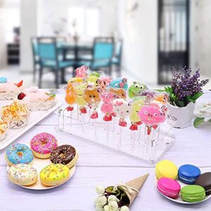 LIOUCBD 2 Packs Cake Pop Holder, Clear Acrylic Cake Pop Stand with Screwdrivers, 21 Holes Cake Stand for Cake Pop Maker, Dessert Stands for Weddings Baby Showers Parties Anniversaries Decoration