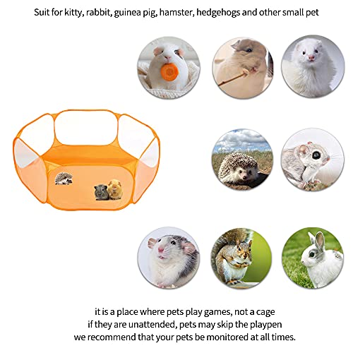 2 Packs of Square Plush Guinea Pig Bed and 1 Small Animals Playpen, Cozy Hamsters Sugar Glider Hedgehog Sleep Bed, Rabbit Cage Accessories Mat