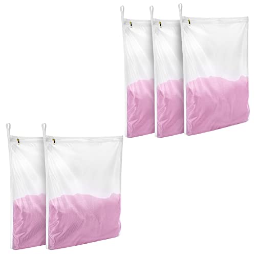 GOGOODA Set of 5 Mesh Laundry Bags,3 Medium Fine Mesh Laundry Bags and 2 Large Delicates Wash Bags