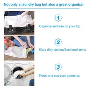 GOGOODA Set of 5 Mesh Laundry Bags,3 Medium Fine Mesh Laundry Bags and 2 Large Delicates Wash Bags