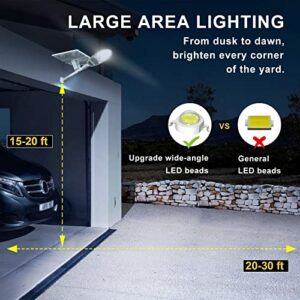 DetarZinLED Solar Street Lights Outdoor Waterproof,300W 6500K Street Lights Solar Powered,Dusk to Dawn Solar Parking Lot Lights Commercial,Motion Sensor LED Street Lights for Garage,Barn,Yard