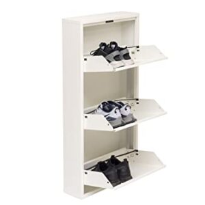 Mabel Home Modern 3 & 4 & 5 Drawer Shoe Cabinet, 3-4-5 Tier Shoe Rack Storage Organizer (3 Tier, White)