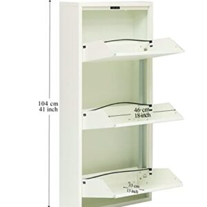 Mabel Home Modern 3 & 4 & 5 Drawer Shoe Cabinet, 3-4-5 Tier Shoe Rack Storage Organizer (3 Tier, White)