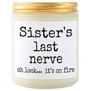 sisters gifts from sister brother, funny birthday gifts for sisters, mothers day gifts christmas gifts for sister, soul sister, little sister, big sister, bff, sister in law - lavender scented candles