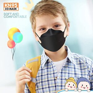 KIMARS Kids KN95 Face Masks for Children 100 Pack, Breathable Comfortable and Disposable KN95 Mask, Black