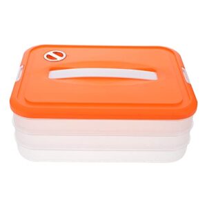 yarnow 3 layer dumpling freezer box refrigerator dumpling storage box fresh- keeping food storage containers with lid for home kitchen refrigerator orange