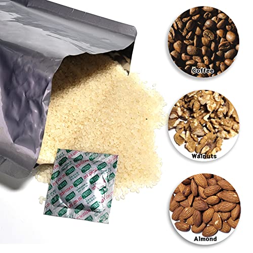 Delatank 2000cc Oxygen Absorbers Food Storage for Long Term Food Storage - (10 X Vacuum PACKS OF 4) 10g Silica Gel Packs Desiccant (10 X Vacuum PACKS OF 1)