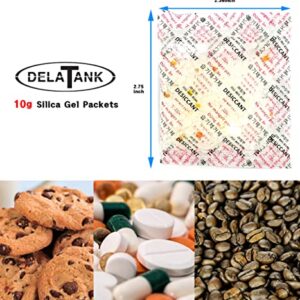 Delatank 2000cc Oxygen Absorbers Food Storage for Long Term Food Storage - (10 X Vacuum PACKS OF 4) 10g Silica Gel Packs Desiccant (10 X Vacuum PACKS OF 1)