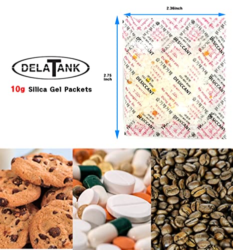 Delatank 2000cc Oxygen Absorbers Food Storage for Long Term Food Storage - (10 X Vacuum PACKS OF 4) 10g Silica Gel Packs Desiccant (10 X Vacuum PACKS OF 1)