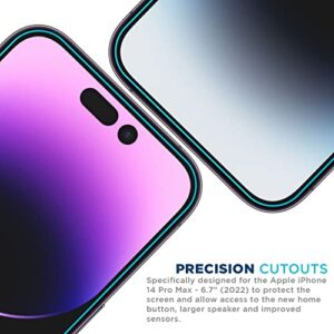 Tech Armor 3 Pack Screen Protector + 1 Camera Lens Protector for iPhone 14 Pro Max 6.7 inch - Ballistic Tempered Glass, Case Friendly, Dynamic Island Compatible, Sensor Protection, HD, 9H Hardness