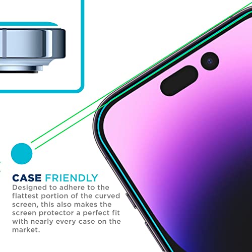 Tech Armor 3 Pack Screen Protector + 1 Camera Lens Protector for iPhone 14 Pro Max 6.7 inch - Ballistic Tempered Glass, Case Friendly, Dynamic Island Compatible, Sensor Protection, HD, 9H Hardness