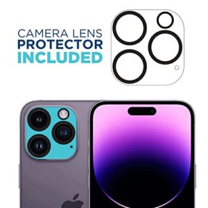 Tech Armor 3 Pack Screen Protector + 1 Camera Lens Protector for iPhone 14 Pro Max 6.7 inch - Ballistic Tempered Glass, Case Friendly, Dynamic Island Compatible, Sensor Protection, HD, 9H Hardness