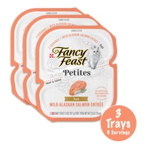 Pampered Pet Essentials Fancy Feast Petites Wet Cat Food Variety 5 Flavor Pack (30 Servings) - Bundled with Writing Cat Pen (Pate)