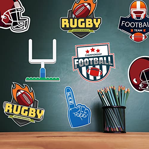 Winnwing 41 Pcs Football Cutouts Bulletin Board Decorations Set Rugby Touchdown Accents Paper Cut-Outs with Glue Point Dots School Classroom Wall Decor for Sports Game Day Party Supplies