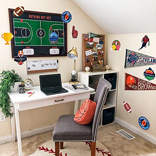 Winnwing 41 Pcs Football Cutouts Bulletin Board Decorations Set Rugby Touchdown Accents Paper Cut-Outs with Glue Point Dots School Classroom Wall Decor for Sports Game Day Party Supplies