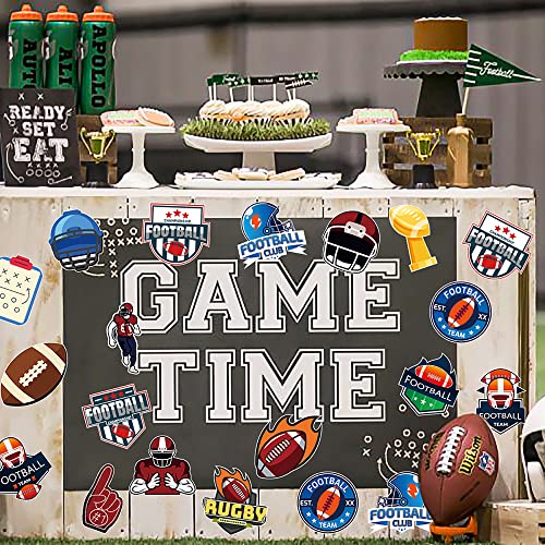 Winnwing 41 Pcs Football Cutouts Bulletin Board Decorations Set Rugby Touchdown Accents Paper Cut-Outs with Glue Point Dots School Classroom Wall Decor for Sports Game Day Party Supplies