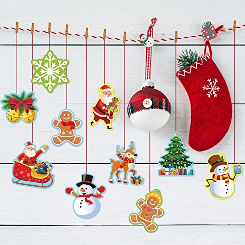 75 Pcs Christmas Classroom Bulletin Board Xmas Cutouts Winter Decorations Xmas Tree Santa Snowman Stocking Gingerbread Cardboard Paper Cutout for Holiday Winter Classroom School Home Decor