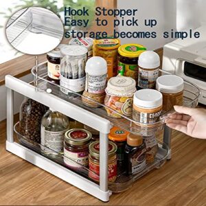 2 TierUnder Sink Organizer, Kitchen Organizers & Storage, 2-Tier Organizer with Clear Sliding Baskets & Pull Out Drawer, Under Cabinet Storage for Office,Kitchen,Bathroom,Sink Storage Rack, (X-Large)