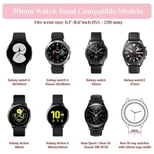 Goton Bling Silicone Band for Samsung Galaxy Watch 6 Band 40mm 44mm/Galaxy Watch 6 Classic Band 43mm 47mm/Galaxy Watch 5 & 4 Band 40mm 44mm, 20mm Women Glitter Wristband Accessories