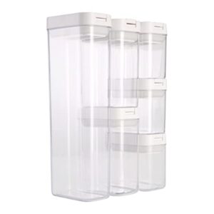 Gurislife Airtight Food Storage Containers Set of 6(Contains 3 sizes),Kitchen Pantry Organization BPA Free Plastic Cereal Containers Storage with Easy Lock Lids,0.4Lx3pc/0.7Lx2pc/1.5Lx1pc