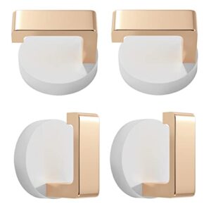 bwe 4 pack towel hooks wall mounted white & gold coat robe hook holder heavy duty wall hooks modern for bathrooms kitchen bedroom hotel