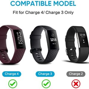 [2-Pack] Charger Cable Compatible with Fitbit Charge 3/Charge 4, Replacement USB Charging Cradle Dock Stand Cable for Smart Watch Fitbit Charge 3/Charge 4(3.3 ft/1.6ft)