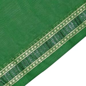 Peegli Indian Vintage Green Cloth Georgette DIY Fabric Traditional Dress Material Woven Textile