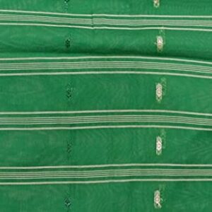 Peegli Indian Vintage Green Cloth Georgette DIY Fabric Traditional Dress Material Woven Textile