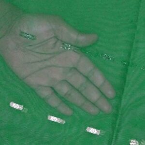 Peegli Indian Vintage Green Cloth Georgette DIY Fabric Traditional Dress Material Woven Textile