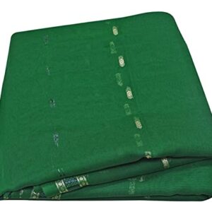 Peegli Indian Vintage Green Cloth Georgette DIY Fabric Traditional Dress Material Woven Textile